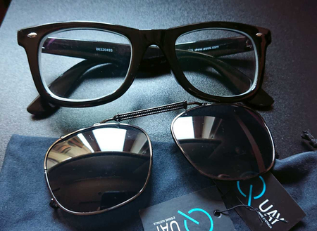 Солнцезащитные клипсы Quay на очки формата Wayfarer