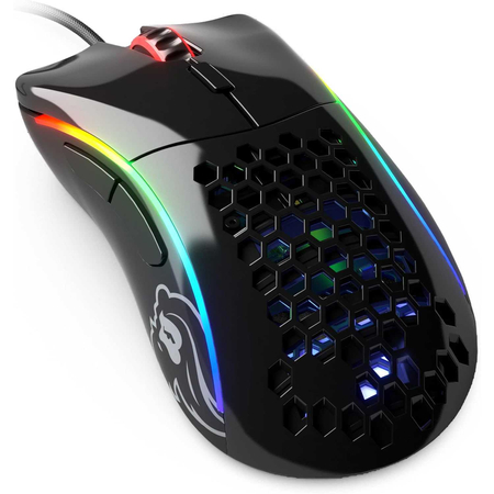 Игровая белая мышь RGB Glorious Model D- Minus Glossy Black White