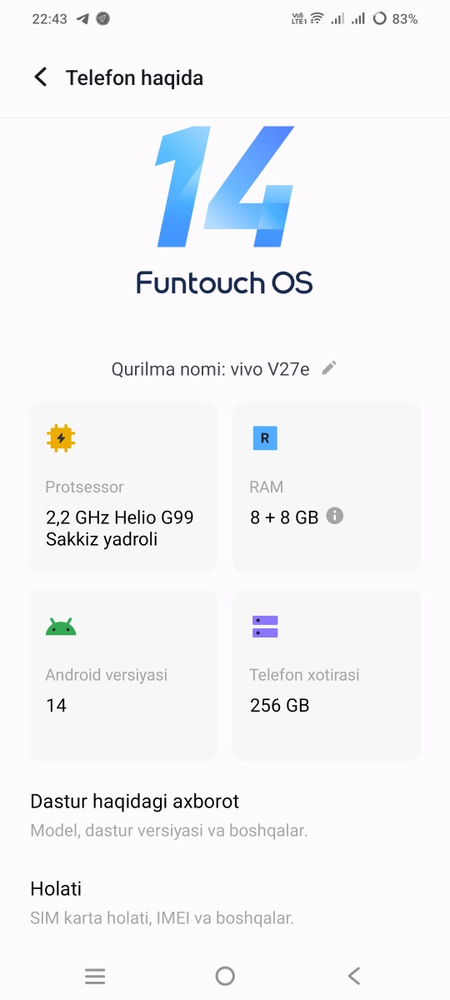 Vevo V 27 e 8+8  256