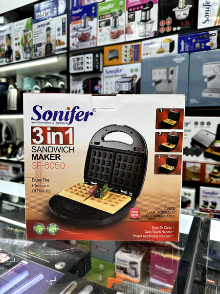 Новый Тостер Вафельница Сендвичница Sonifer SF-6144 Toster Vafli
