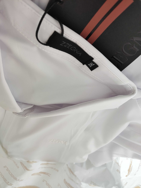 Рубашка zegna 3xl 52 на рост:176см белоснежный цвет рубашка на молнии