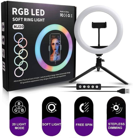 RGB led soft ring light MJ30 led lampa