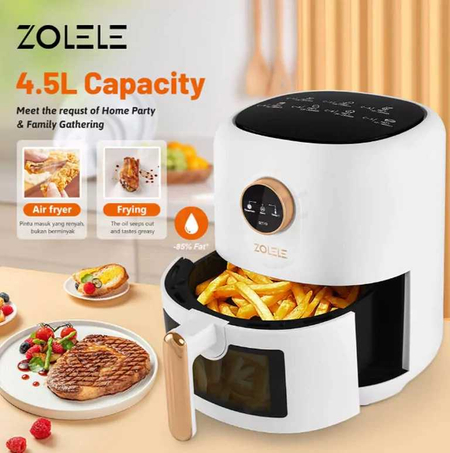 Воздушная фритюрница ZOLELE Visual Air Fryer белый без коробки новый