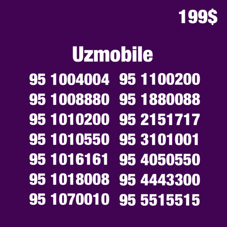 Uzmobile chiroyli qold raqamlari/Красивые золотые номера Узмобайл