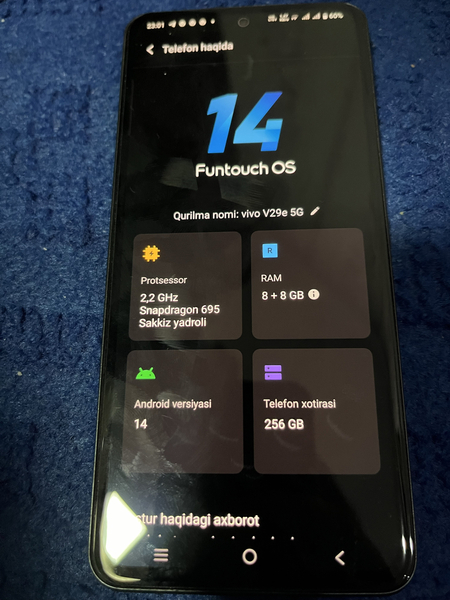 Vivo v29e 5G yangi telegon hamma narsasi bor