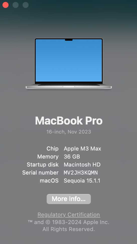НОВЫЙ MacBook Pro 16, M3 MAX, 32 GB / 1TB