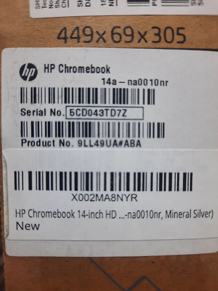 Google HP Chromebook 5CD043TD7ZC.
Характеристики