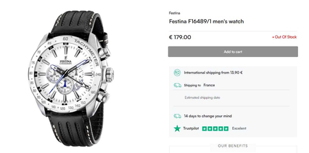 FESTINA швейцарские часы