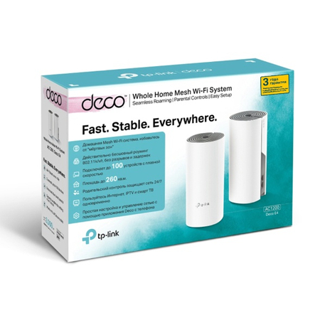 TP-LINK DECO E4 2-pack Домашняя Mesh Wi-Fi система AC1200