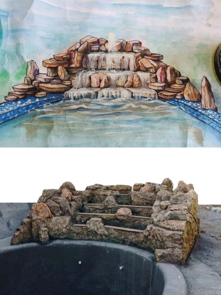 Нарезка, камень, скалы, водопад, валуны, арки, колонны
