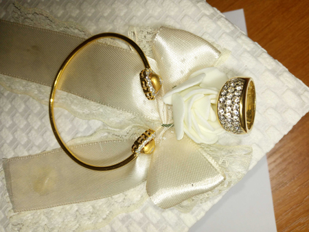 Новый браслет и старое кольцо проба 18K GE(позолота 750 пробы)