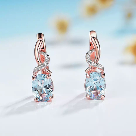 Серьги из серебра 925 пробы покрытые розовый золотом