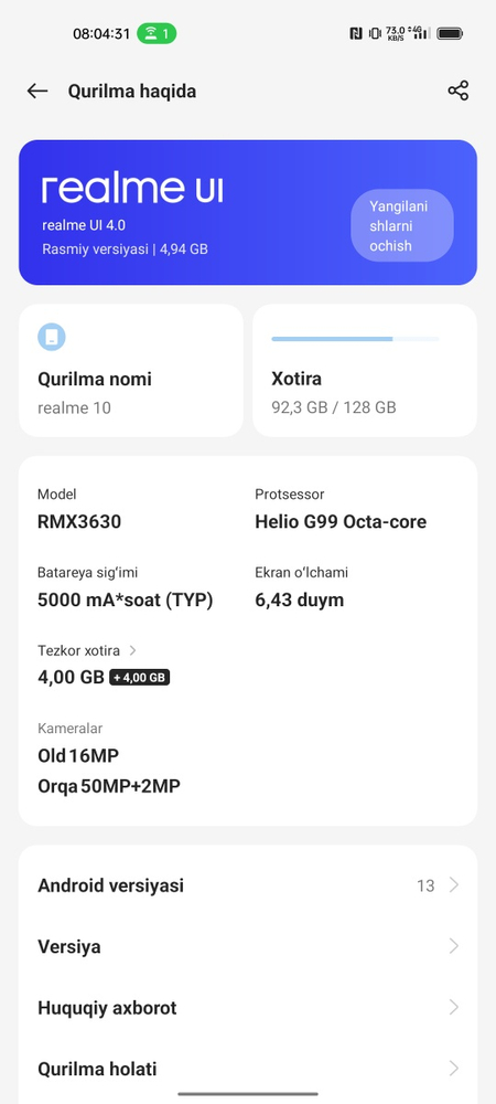 Realme 10 kafolat bor