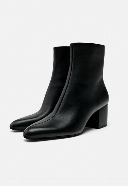 Кожаные ботильоны ZARA