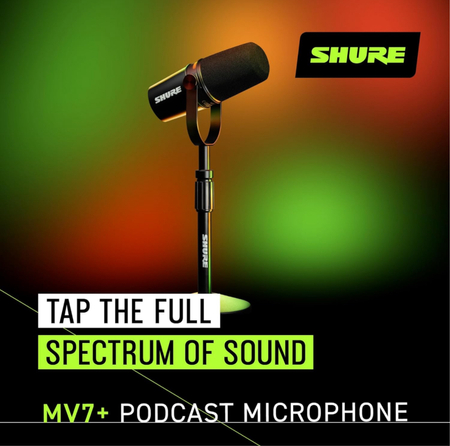SHURE MV7+ Podcast Dynamic Микрофон UsbC/XLR студийный Профессиональны