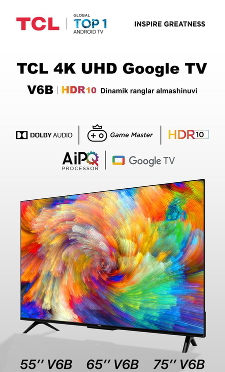 Телевизор TCL 55 V6B 4K UHD GoogleTV HDR10 New Model Гарантия Доставка