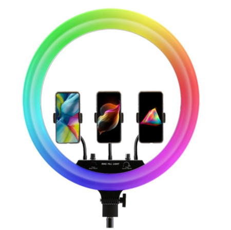 С Штативом Кольцевая LED (45 см) лампа RGB MJ18 Гарантия есть !