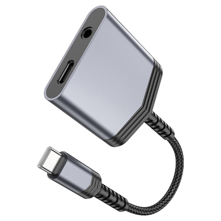 Adapter Hoco LS39 Type-C to Type-C + 3.5mm  audio converter