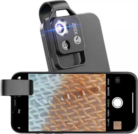 Макрообъектив для телефона Apexel 200X LED Microscope Lens