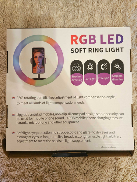Кольцевая лампа RGB со штативом