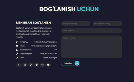 Telegram bot va WEB site tuzib beramiz | Toshkent | tezkor va sifatli