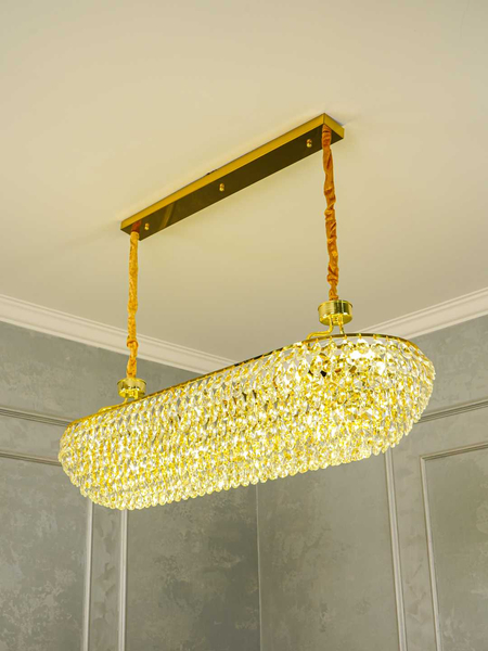 Qandil,kristall,balandligi sozlanadi,2 xil shaklda: E14 lampa, lyustra