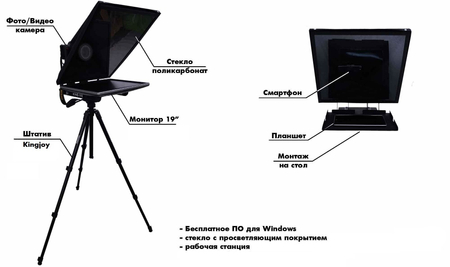 Телесуфлеры профессиональные для телеканалов и видеоблогеров