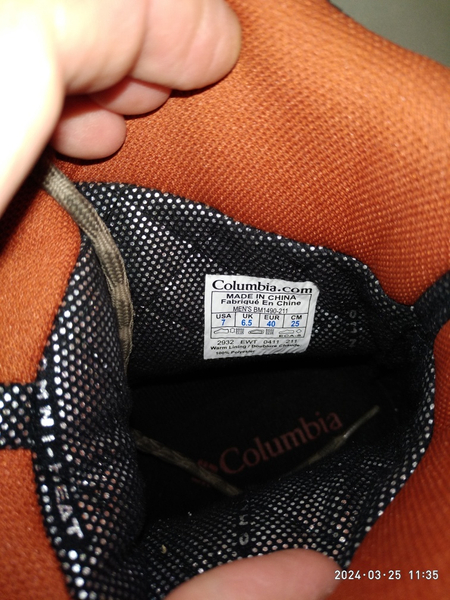 Мужские ботинки Columbia из водонепроницаемого материала размер EUR 40