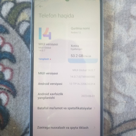 Redmi 12 8.256 xotira