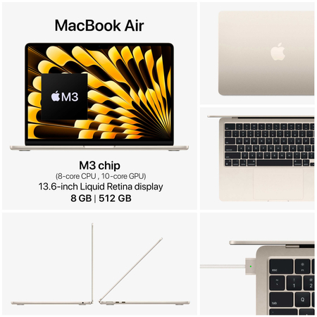 MacBook Air M3 8/512GB 13.6-inch MDN/SPG/SLV/STR  (2024)
