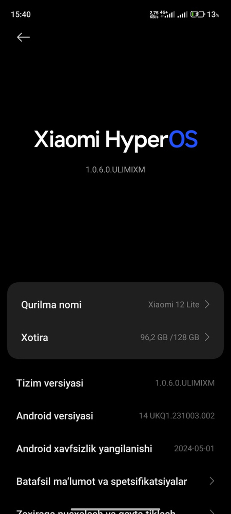 Xiaomi 12 lite 8/128