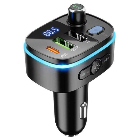 Акция!Автомобильный FM трансмиттер Hoco E62 Fast (PD20W+QC3.0, черный)