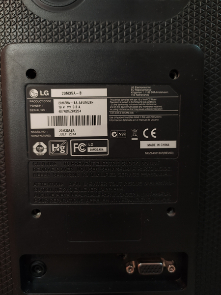 Монитор LG 20m35А в хорошем состоянии