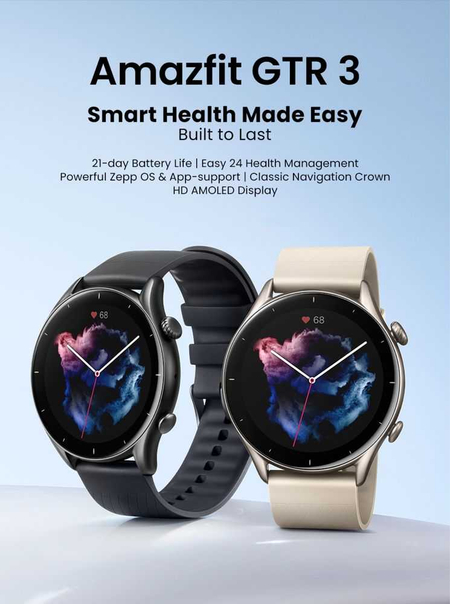 Умные часы Amazfit GTR 3 с датчиками кислорода в крови, с режимами сна