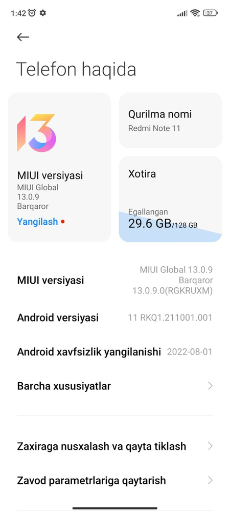 Redmi not 11  sotiladi