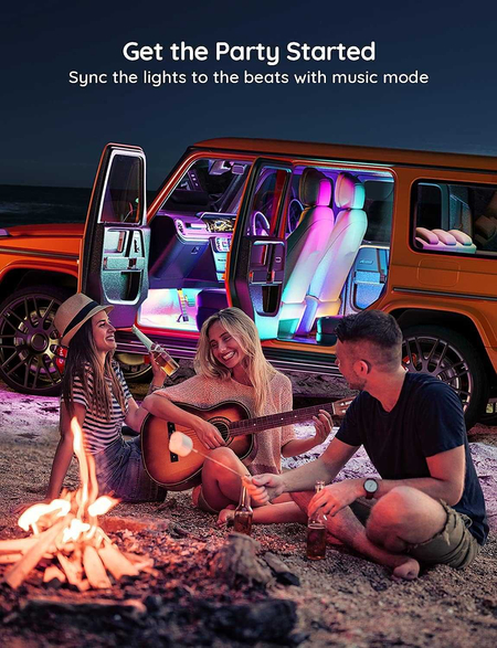Освещение Салона Автомобиля - Govee Smart Car LED Strip Lights, RGBIC