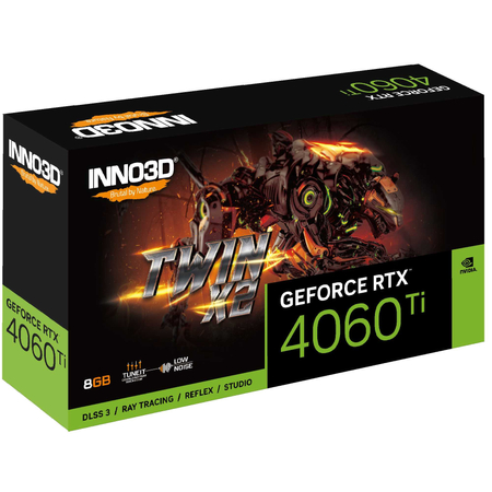 Игровая видеокарта NVIDIA Inno3D GeForce RTX 4060 Ti 8GB TWIN X2 GDDR6