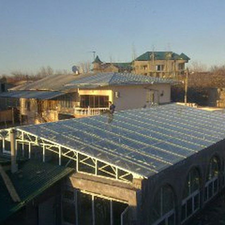 Стеклянные перегородки, козырьки, навесы