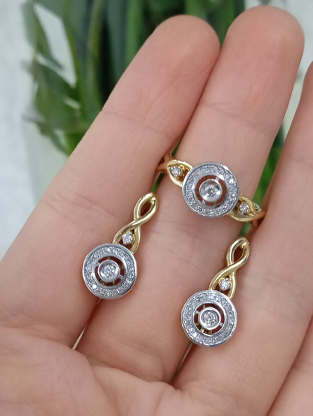 Серьги и кольцо с бриллиантами Ереван завод