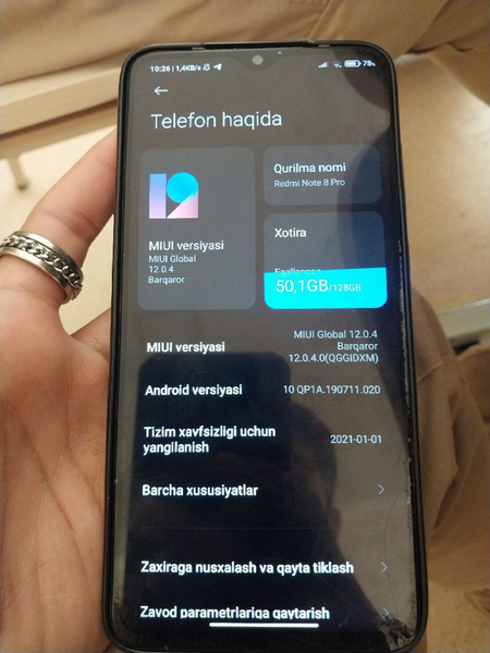 Redmi note 8 pro 8/128