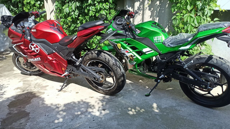 Электрический мотоцикл. Китай. Копия Kawasaki Ninja.
