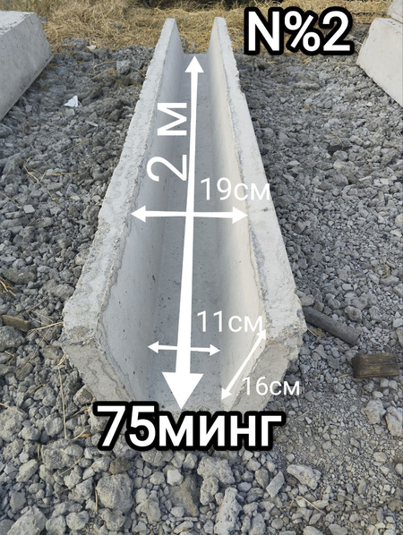 Ariqlar uchun latoklar, kanalizatsiyalar uchun kolodeslar, beton devor