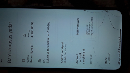 Redmi note 8 t kar dak yoq