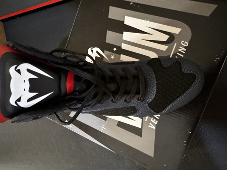 Venum Elite Boxing Shoes - Navy/Black/Red
