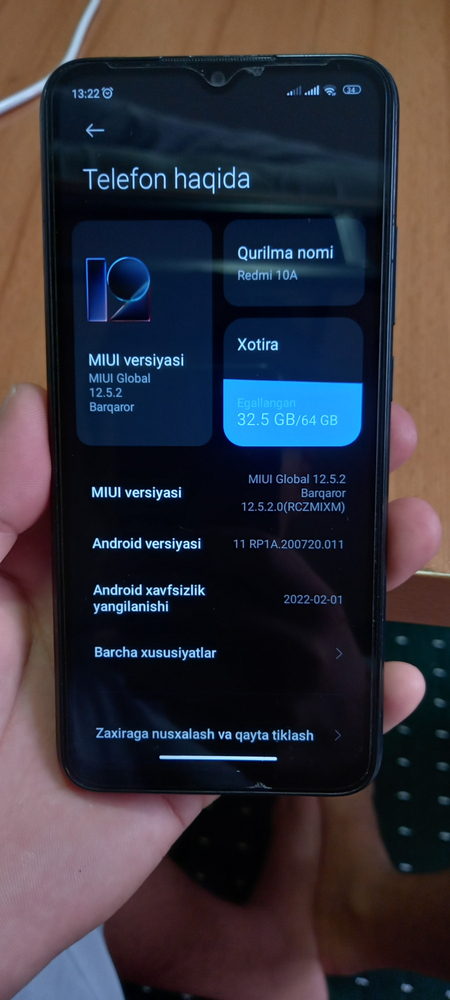 Qurilma nomi Redmi 10A