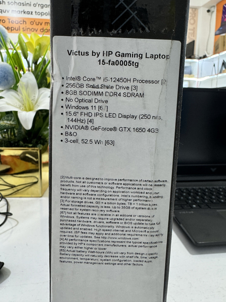 Hp victus core i5 12 avlod full komplektda haqiqiy igravoy model