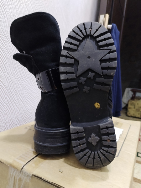 Сапоги женские замшевые
