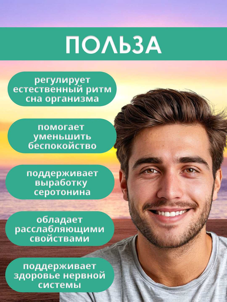 Anocin Melatonin Passion Flower Vitamin B6 & Limon Balm, 60 таблеток