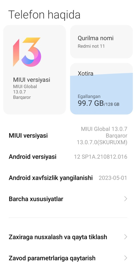 Redmi 10 ochilmagan
