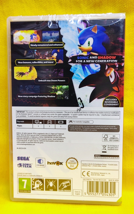 Sonic X Shadow Generations PS4/PS5/NSW